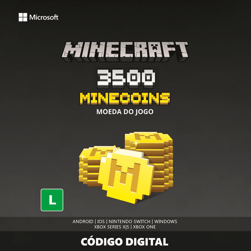 Minecraft Minecoins: 3500 Moedas – Mapas, Texture Packs e Mais